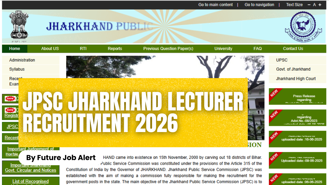 JPSC Jharkhand Lecturer Recruitment 2026 – 349 Posts | Apply Online ...