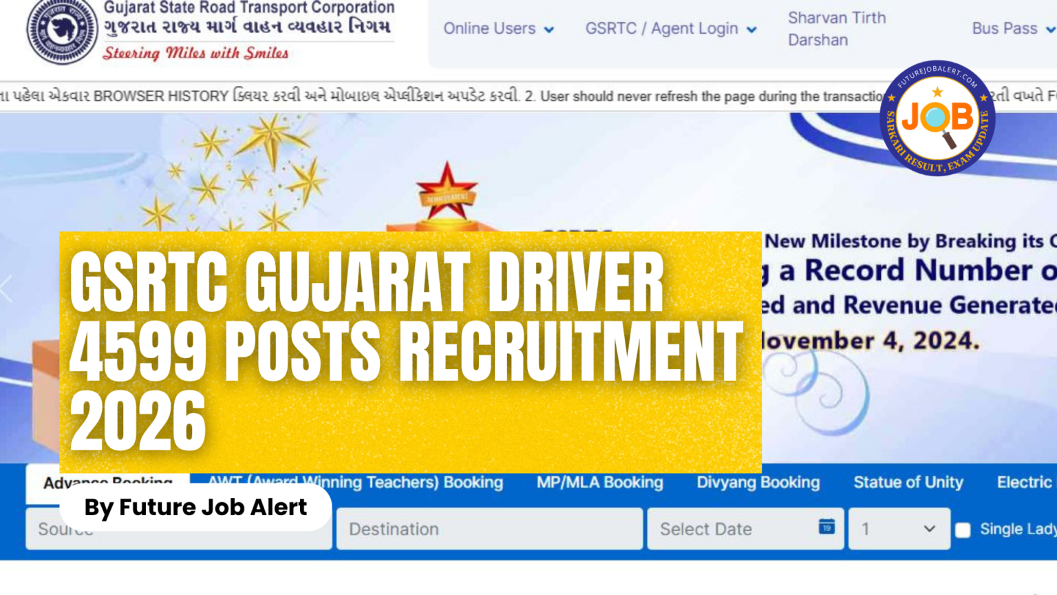 GSRTC Gujarat Driver Recruitment 2026: Apply Online for 4599 Posts ...